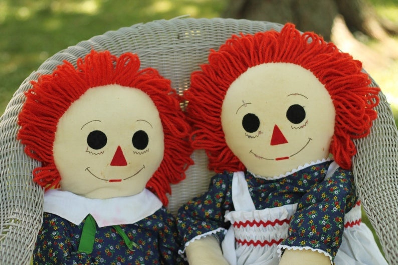 Vintage Raggedy Ann and Andy Dolls Hand Made Rag Dolls Over - Etsy