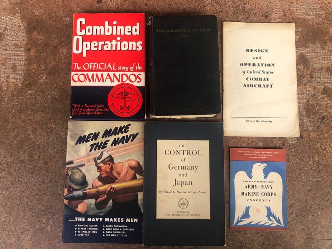Vintage World War 2 Military Book Collection Military - Etsy