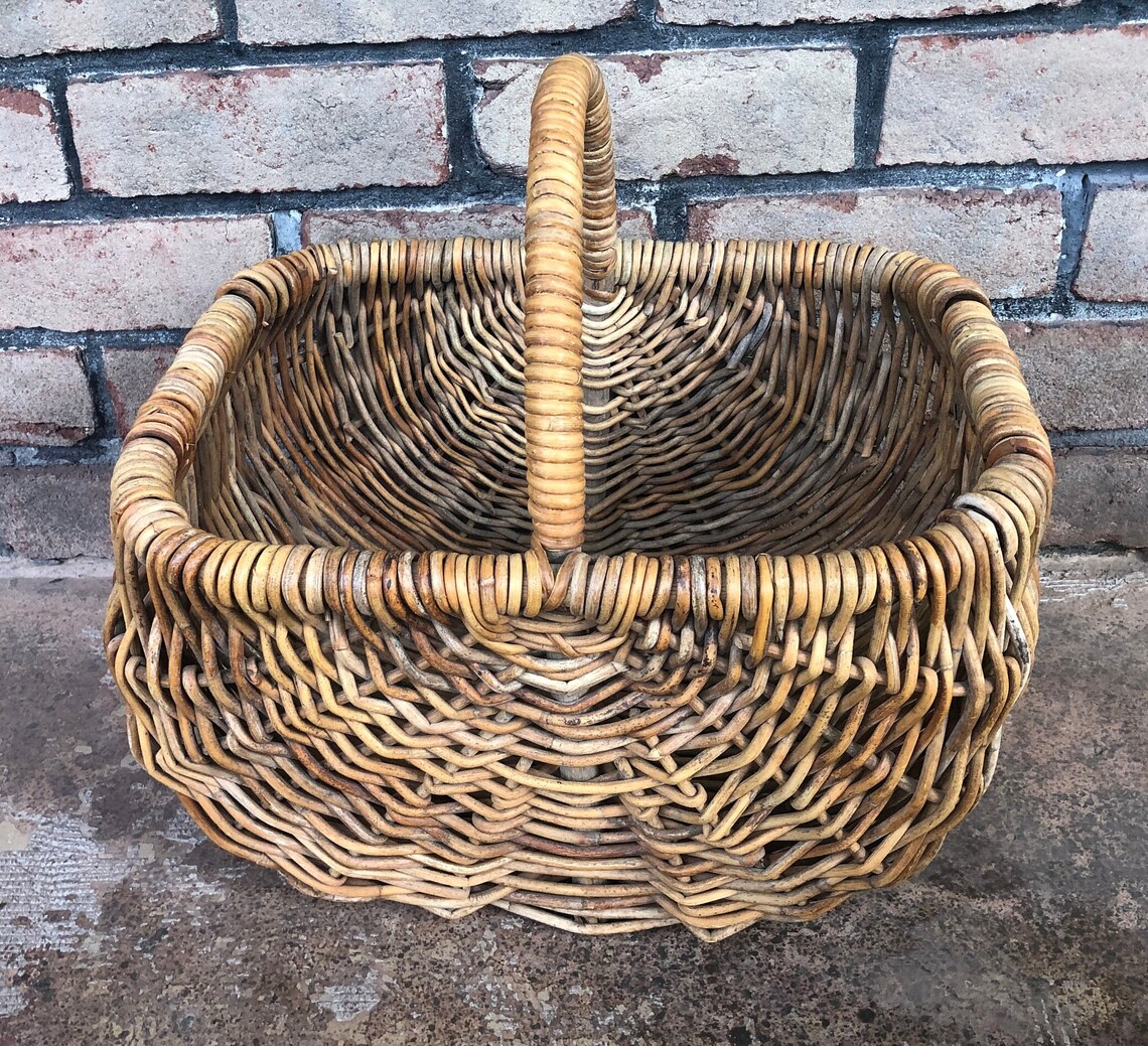 Vintage Market Basket Large Rustic Basket Gathering Basket - Etsy