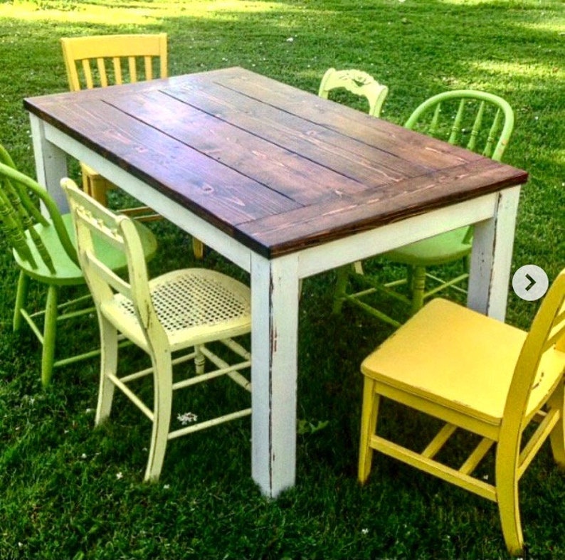 Custom Wood Farm Table Rustic Wood Table Farm House Dining - Etsy