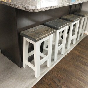 Wood Bar Stools, Counter Height Stool, Custom Height, Kitchen Stool ...