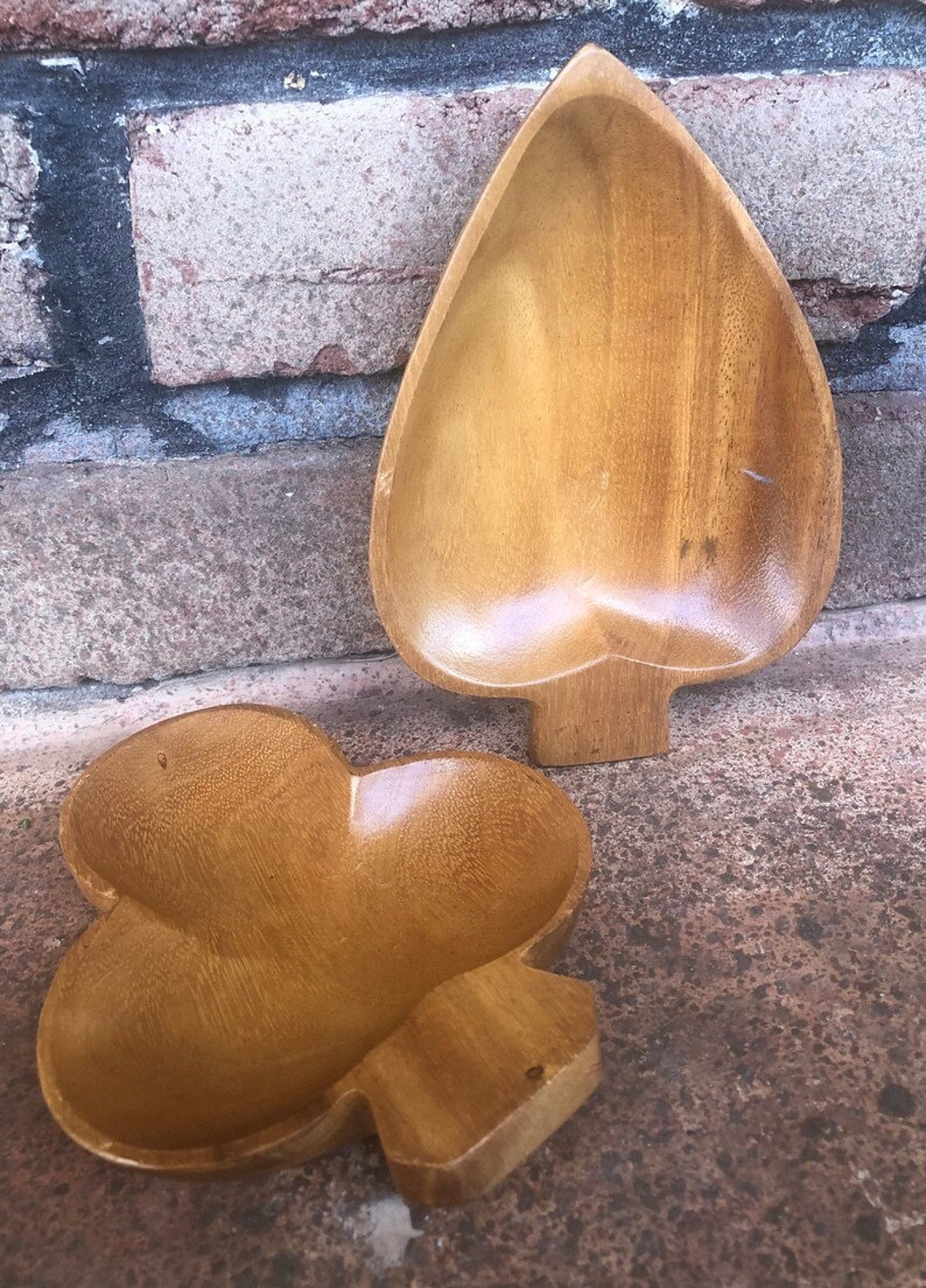 Vintage Wood Poker Display Dishes Clubs Dish Spades Dish - Etsy