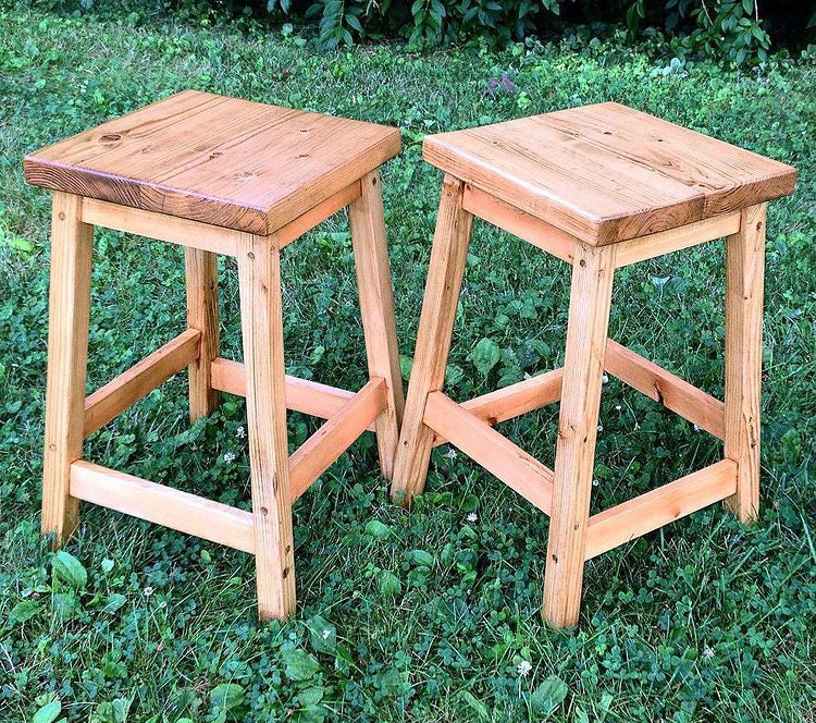 Wood Bar Stools Counter Height Stool Custom Height Kitchen | Etsy