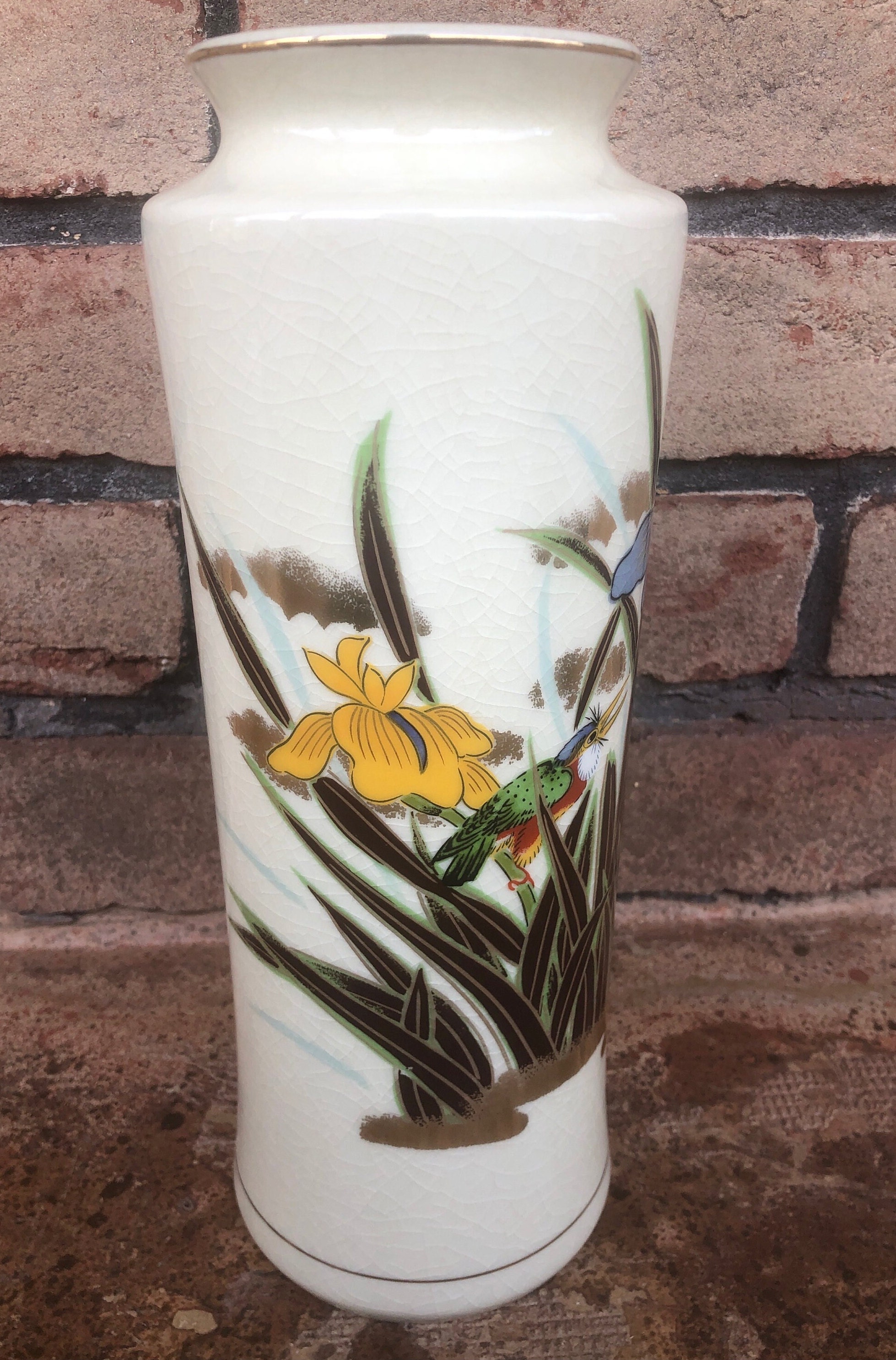 Vintage Japanese Iris Vase Toyo Japan Flower Vase Iris - Etsy
