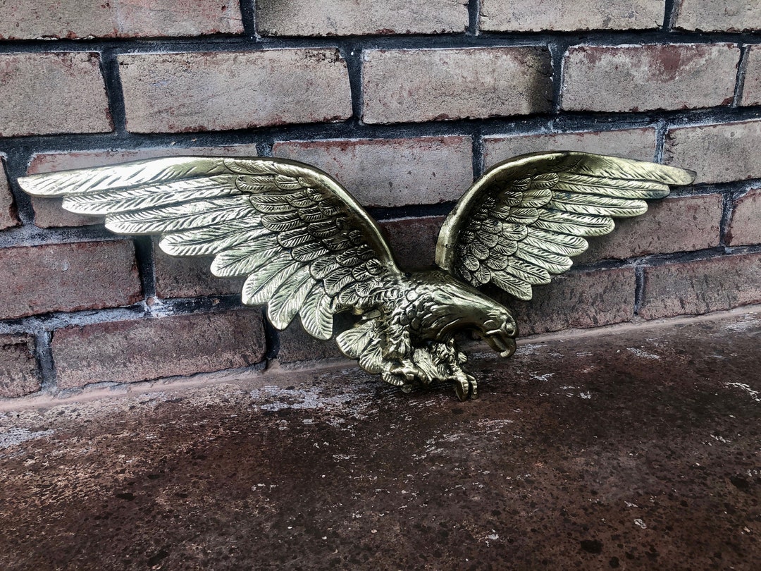 Vintage Metal Eagle, Gold Metal Eagle Wall Hanging, Brass Style Eagle ...