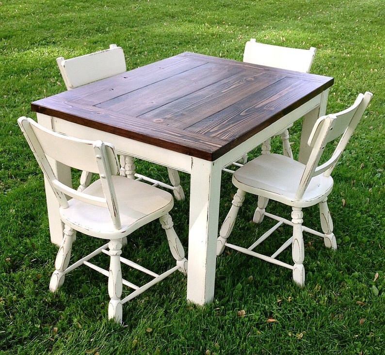 Custom Wood Farm Table Rustic Wood Table Farm House Dining - Etsy