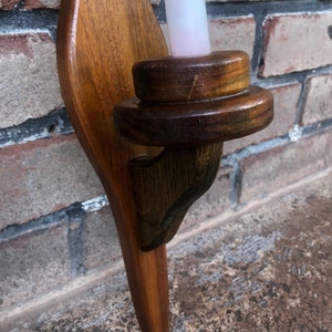 Vintage Curvy Wall Candle Sconces, Set Wood Wall Candleholders, Cottage ...