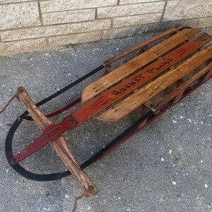Vintage Rocket Plane Sled Vintage Wood Sled Metal Rails - Etsy