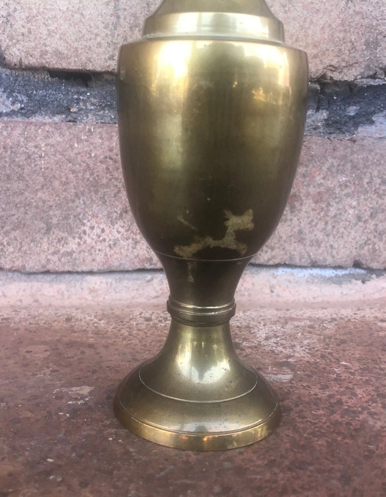 Vintage Small Brass Vase Urn Style Vase Thin Urn Vase - Etsy