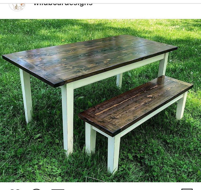 Custom Wood Farm Table Rustic Wood Table Farm House Dining - Etsy