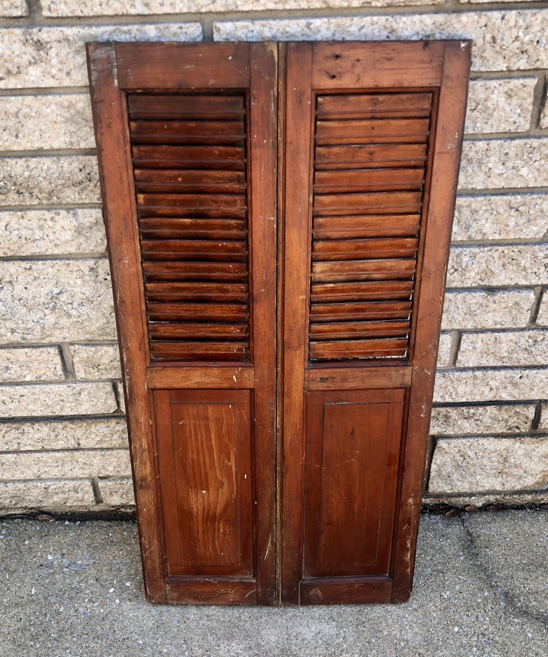 Set of Rustic Wood Shutters Pair of Shutters Shutter Panel - Etsy
