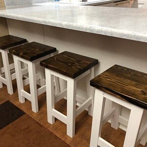 Wood Bar Stools, Counter Height Stool, Custom Height, Kitchen Stool ...