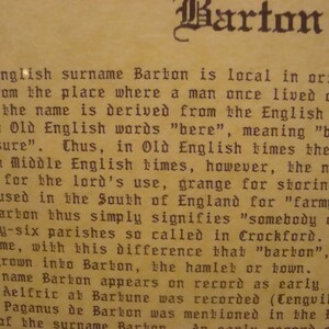 Family Name History Barton Surname Barton Family Name Art - Etsy