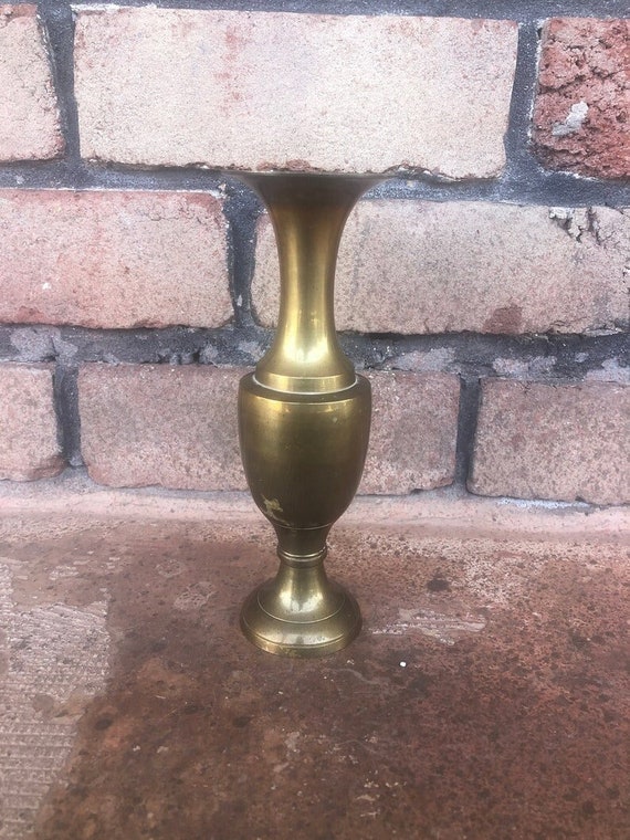 Vintage Small Brass Vase Urn Style Vase Thin Urn Vase | Etsy