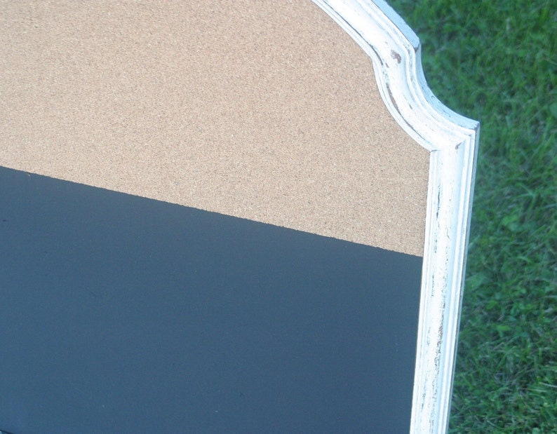 Chalk Board and Cork Message Board Family Message Center - Etsy