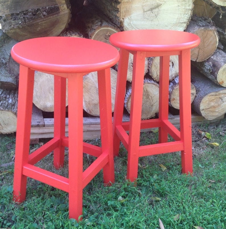 Wood Bar Stools Counter Height Stool Custom Height Kitchen | Etsy