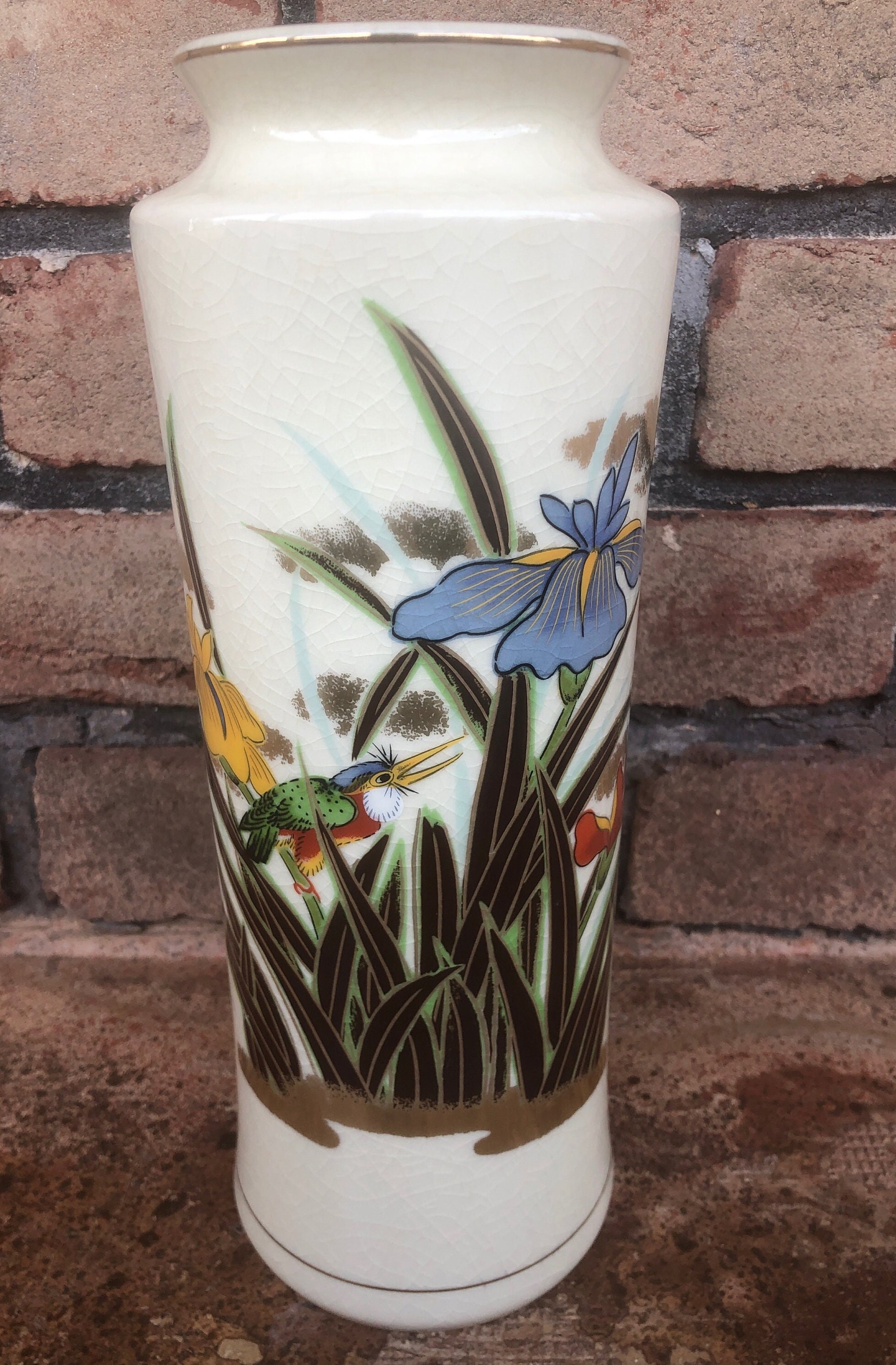 Vintage Japanese Iris Vase Toyo Japan Flower Vase Iris - Etsy