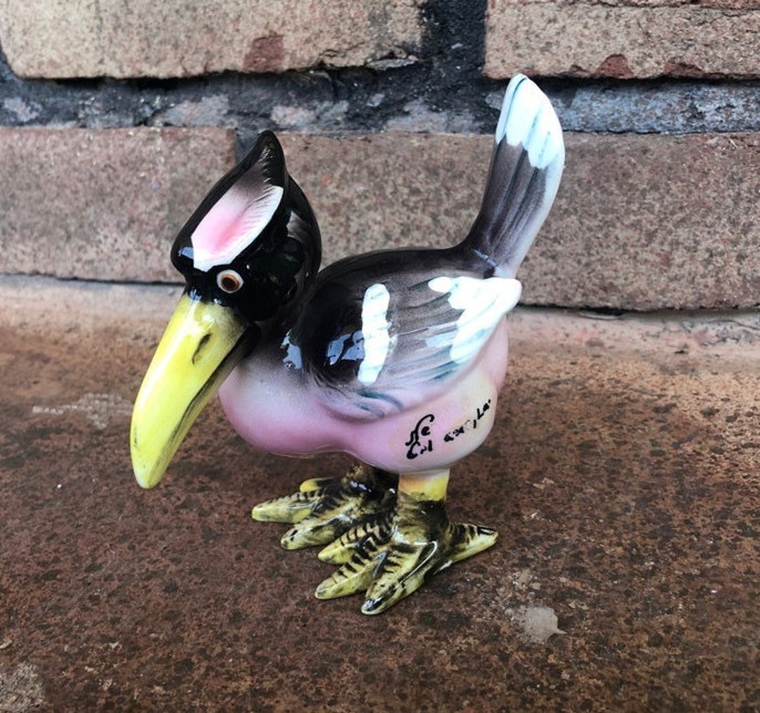 Vintage Pink Pelican Figurine Small Pelican Statue Ceramic - Etsy