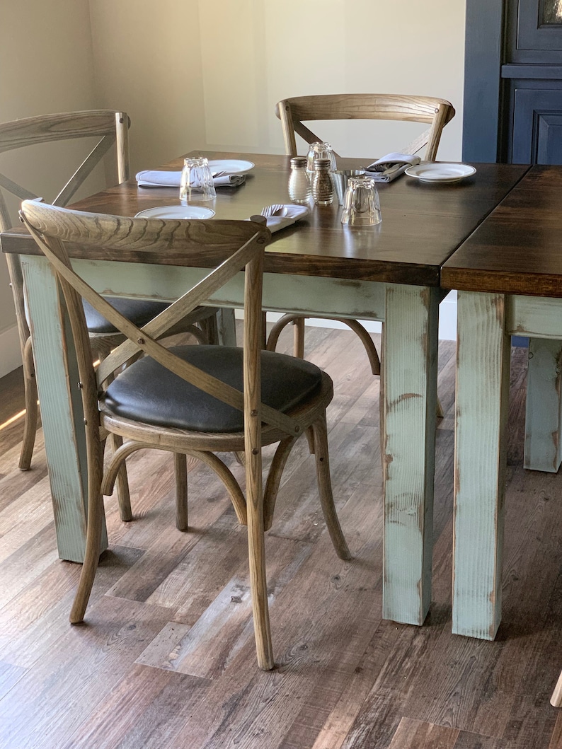 Custom Wood Farm Table Rustic Wood Table Farm House Dining - Etsy