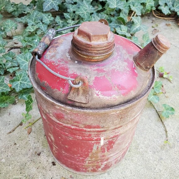 Vintage Crimson Red Gasoline Can | Etsy