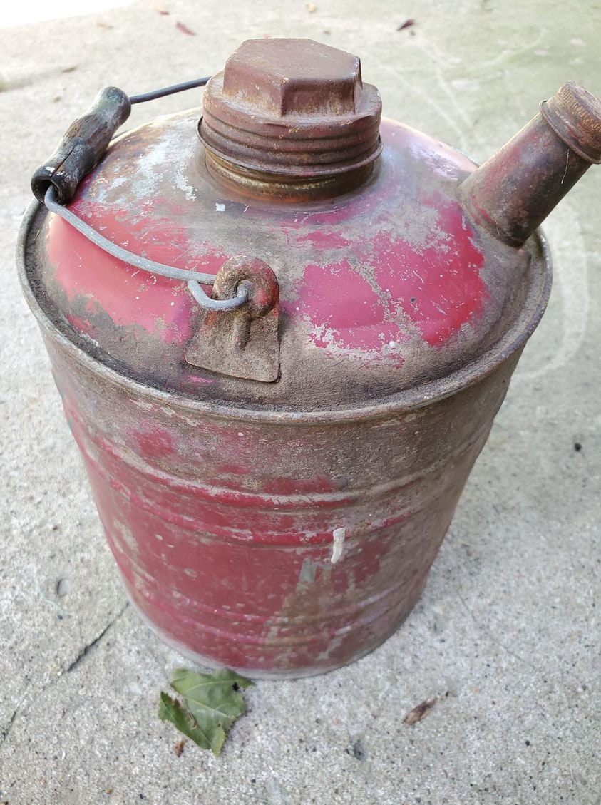 Vintage Crimson Red Gasoline Can - Etsy