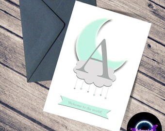 Baby Moon Card | Etsy