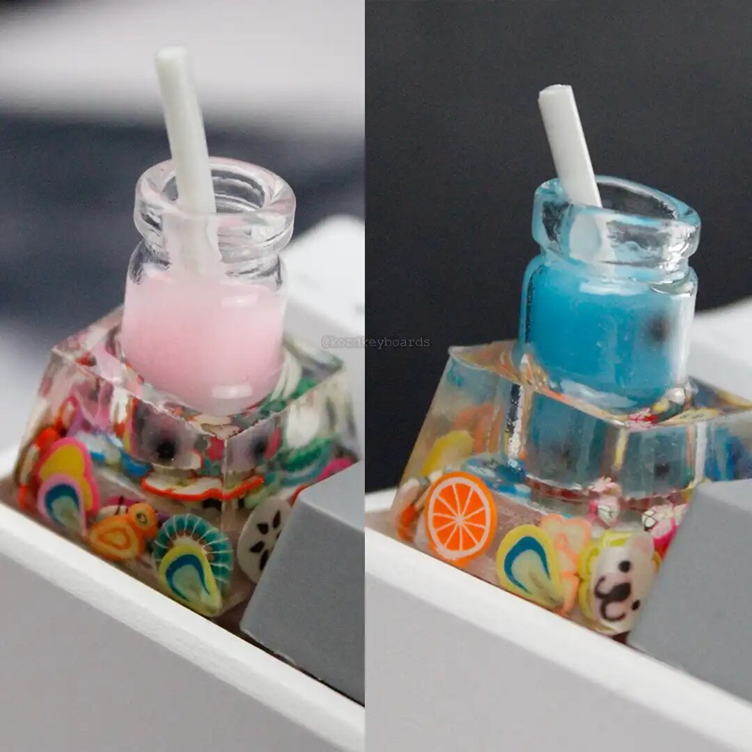 Boba Teacup Escape Artisan Keycap | Handmade Keycap | Artisan Keycap ...