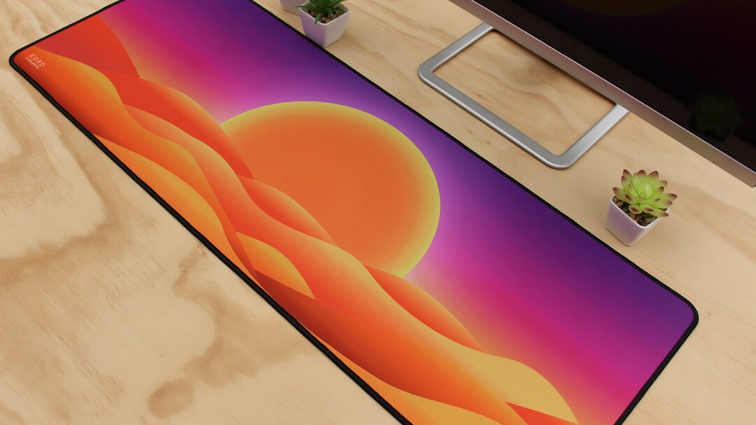Sunset Full Mousepad Sun Desert Gradient Coloring Orange and Pink ...