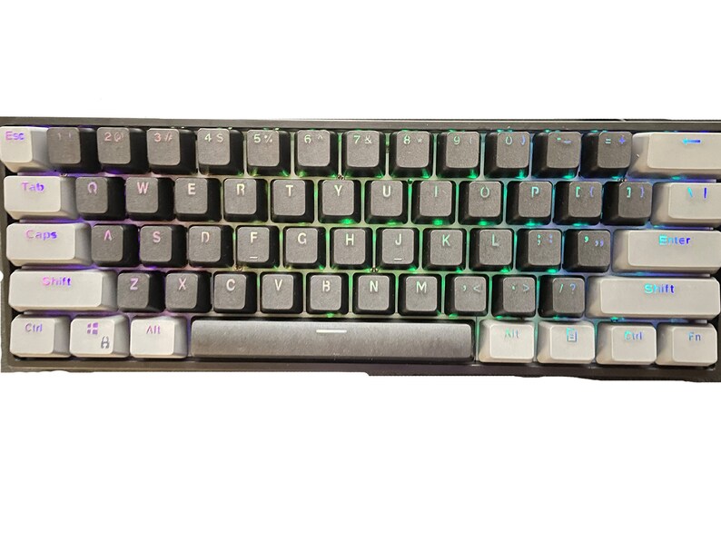 Black and Grey Mechanical Keyboard 60% RGB | Etsy