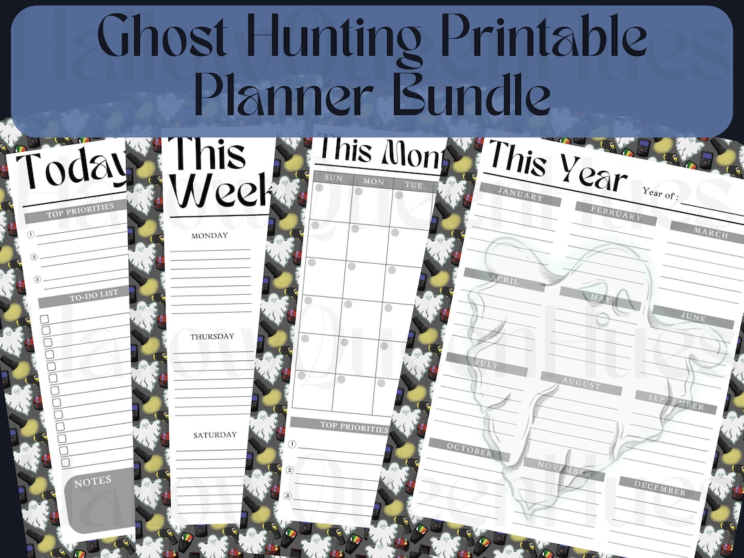 Ghost Hunting Printable Planner Bundle for Ghost Hunters and Paranormal ...