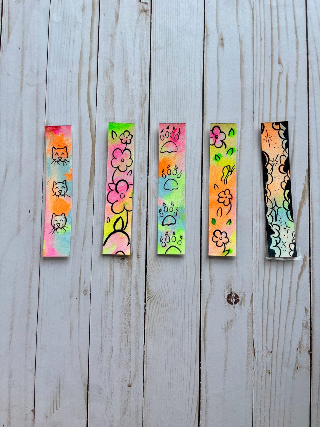 One of a Kind, Hand Drawn Bookmarks - Bookworm Gift, Gifts for Readers ...
