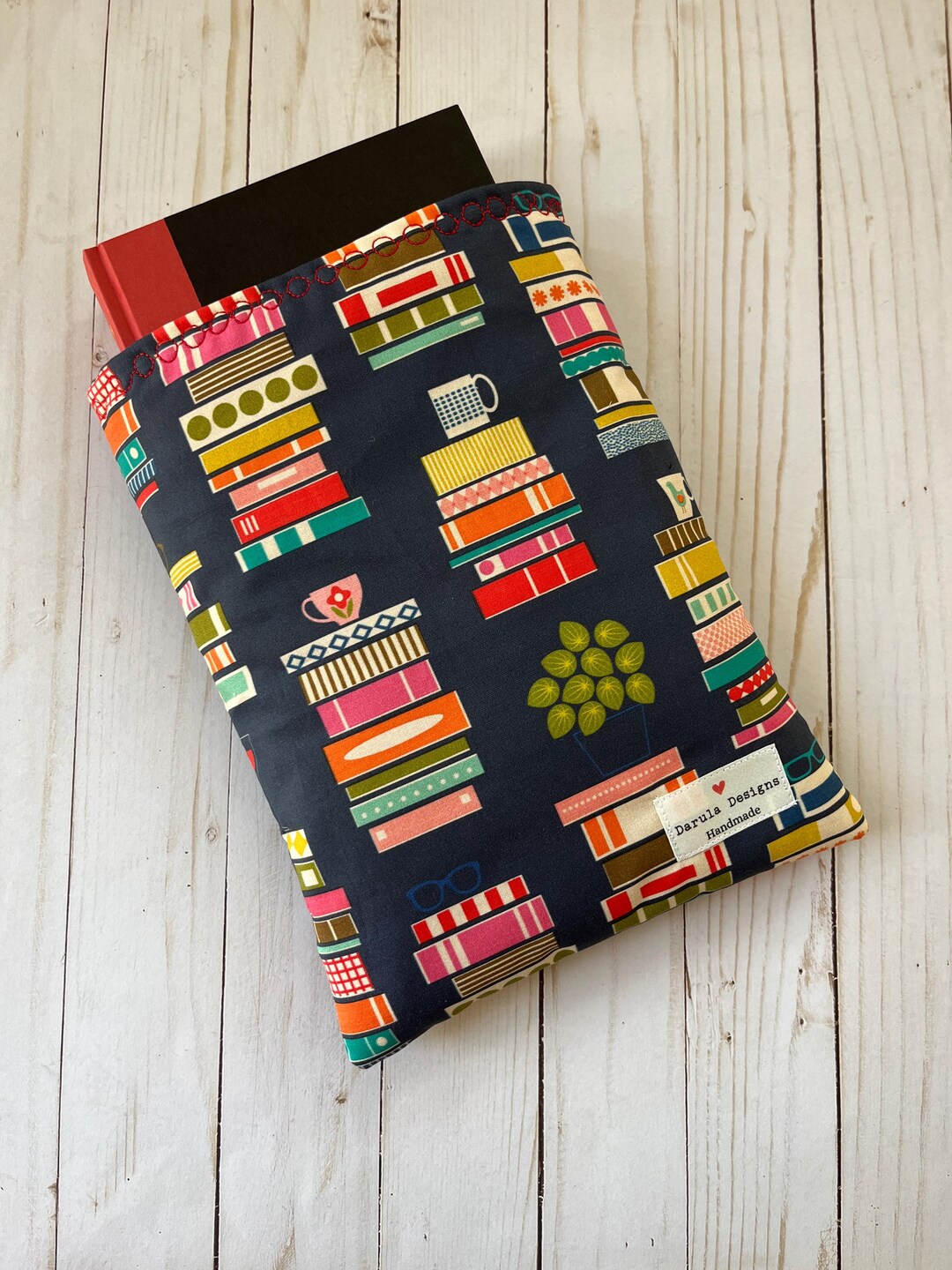 Navy Mod Book Stacks Booksleeve | Book Sleeve | Book Pouch | Book Cover ...
