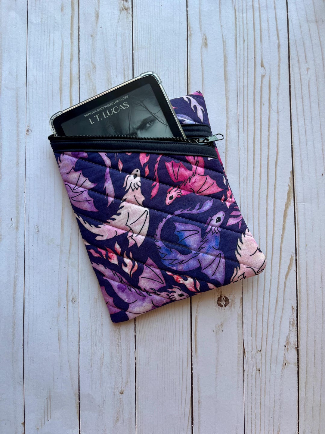 Purple Dragons Quilted Hemingway Pouch Kindle Sleeve | Book Sleeve ...
