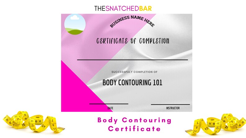 Body Contouring Certificate of Completion |template, Body Sculpting ...