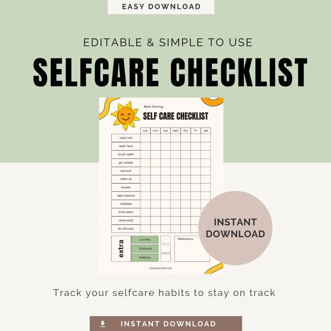 Self Care Planner Self Care Anxiety Journal Printable Wellness Journal ...
