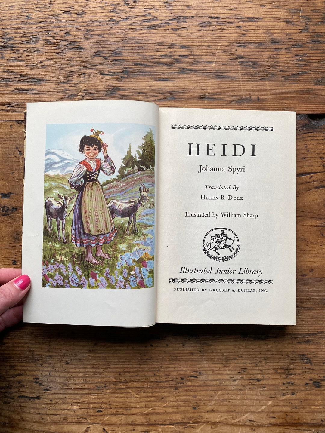 Heidi by Johanna Spyri 1945 Junior Library Edition Vintage Book ...