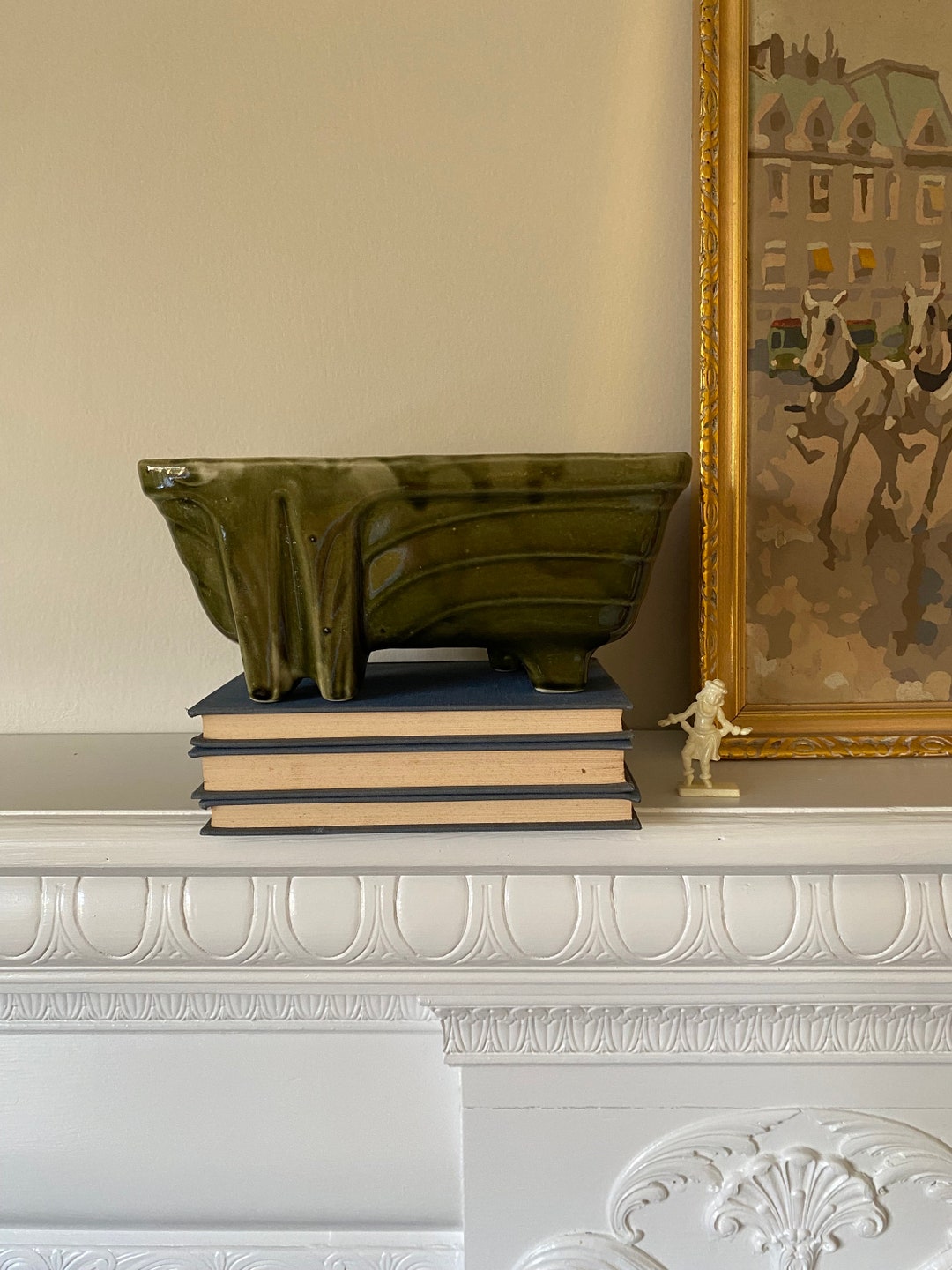 Vintage Art Deco Inspired Green Planter Midcentury Cookson Pottery Tree ...