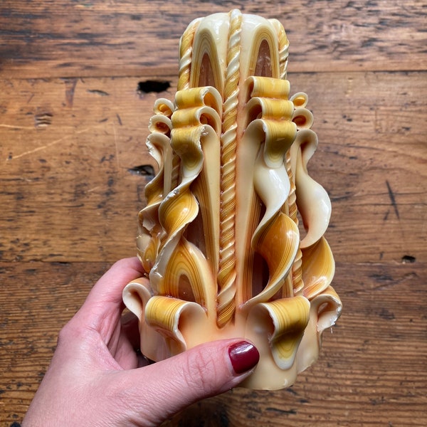 Carved Candle - Etsy