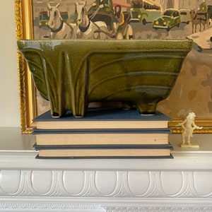 Vintage Art Deco Inspired Green Planter Midcentury Cookson Pottery Tree ...