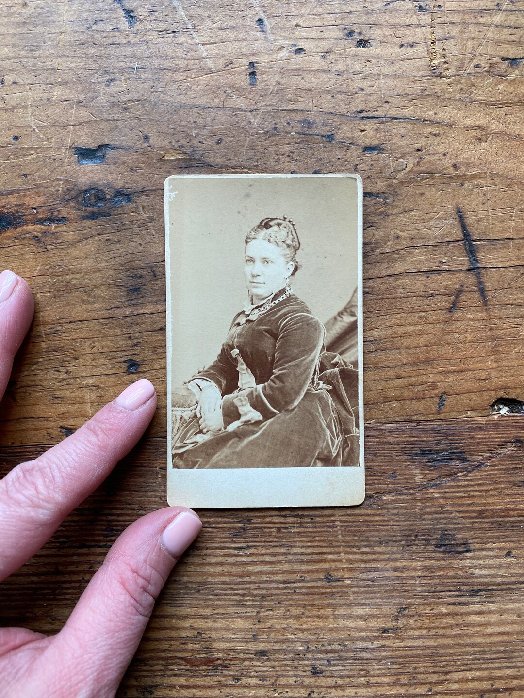 Antique 1876 Photograph Cabinet Card 1800s Woman Portrait Gutekunst ...