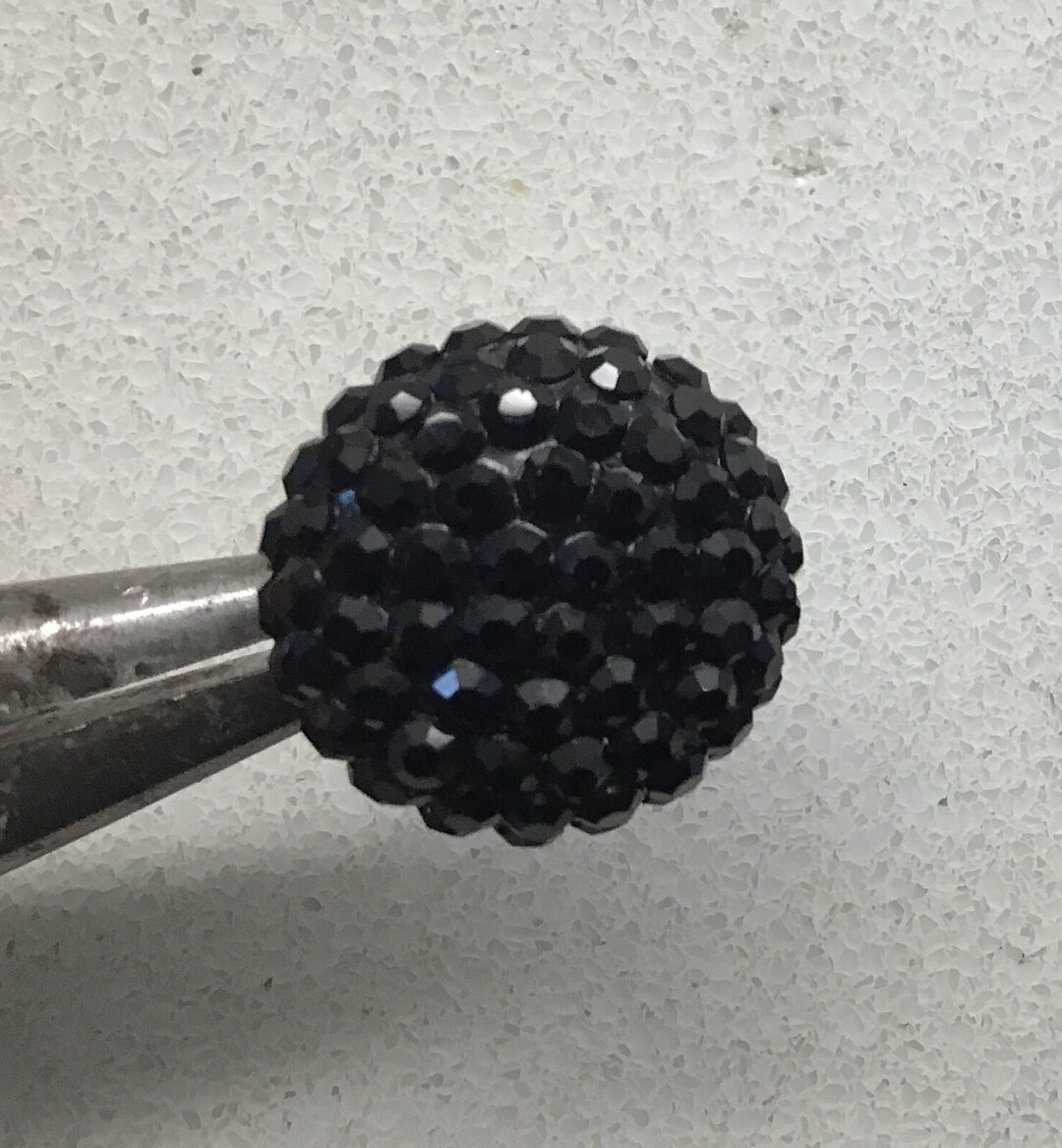 Black Jet Dots Button - Etsy