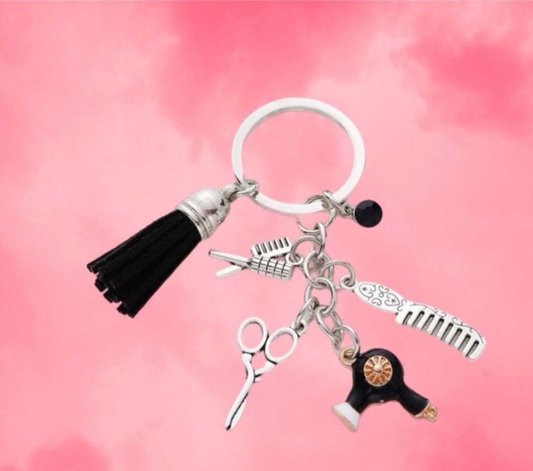 Hairdresser Barber Keychain Gift Hairdryer Scissors - Etsy UK
