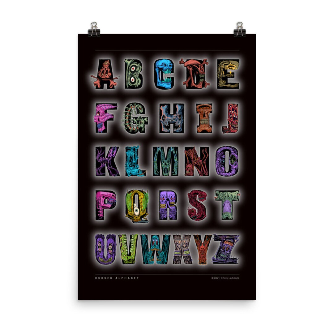 CURSED ALPHABET Poster - Etsy