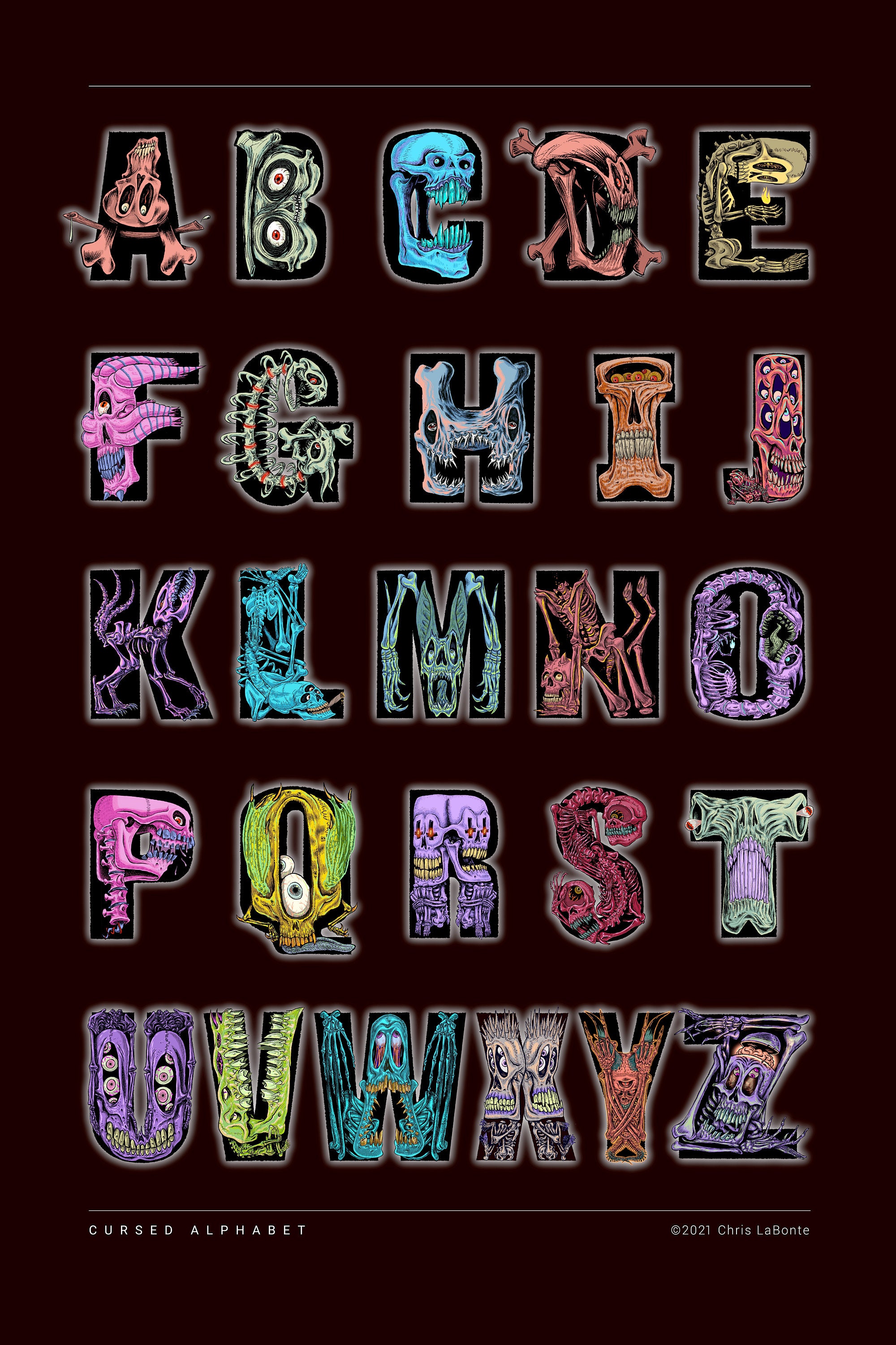 CURSED ALPHABET Poster - Etsy Australia