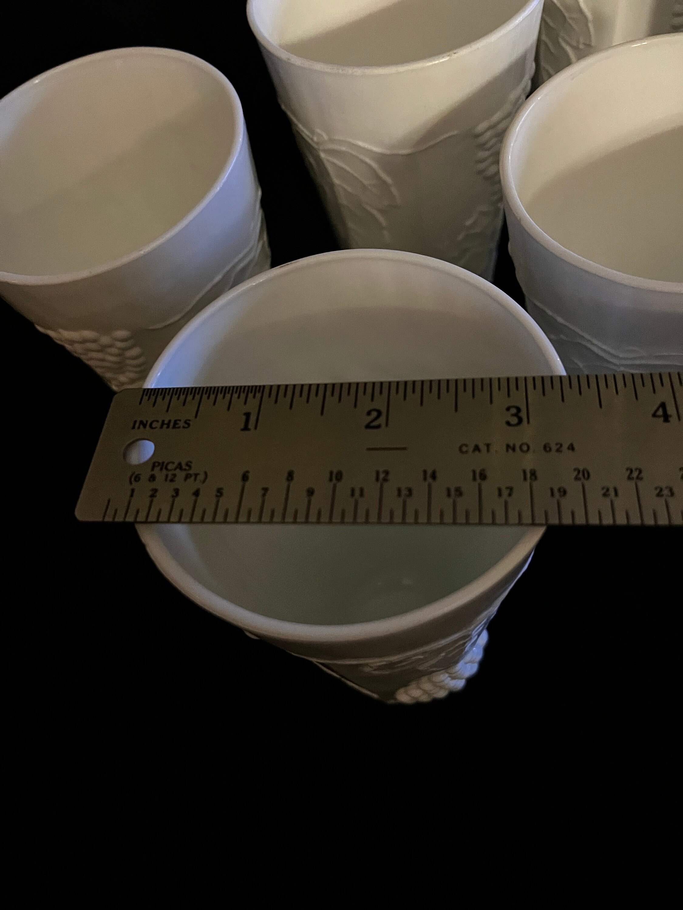 Indiana Milk Glass-harvest Grape Pattern-8 Piece Set-white Vintage ...