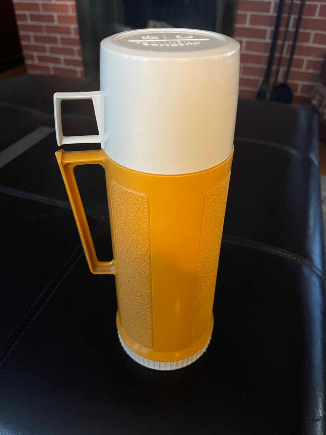 Thermos Vintage Quart 1970s Yellow/orange Retro Plastic Glass Liner - Etsy