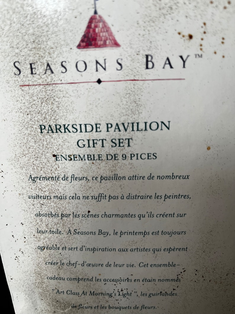 Department 56 “seasons Bay” Parkside Pavilion Gift Set -9 Pieces - Etsy