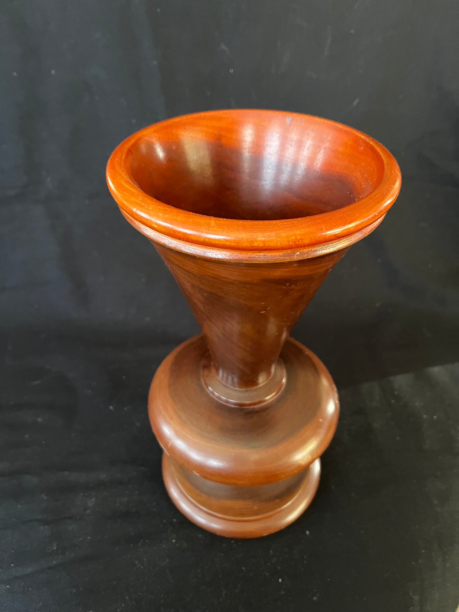 Wooden-brown-vintage-mcm-solid 11” Vase, Table/mantel/decorative Vase ...