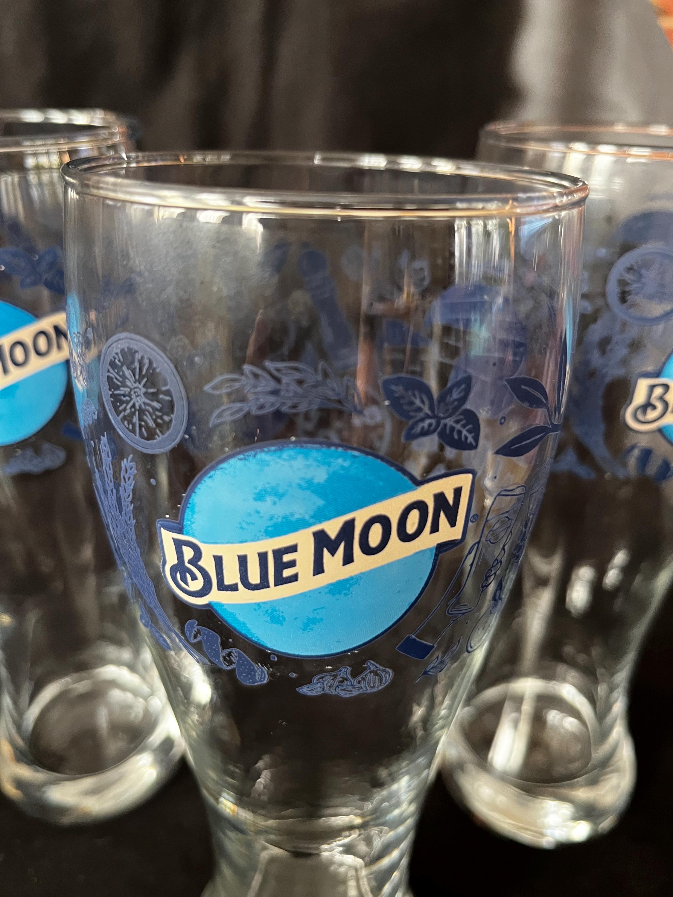 Blue Moon "salute-cheers" Tallboy Beer Glass 9” Pilsner-20oz (set of 3) Rare - Etsy
