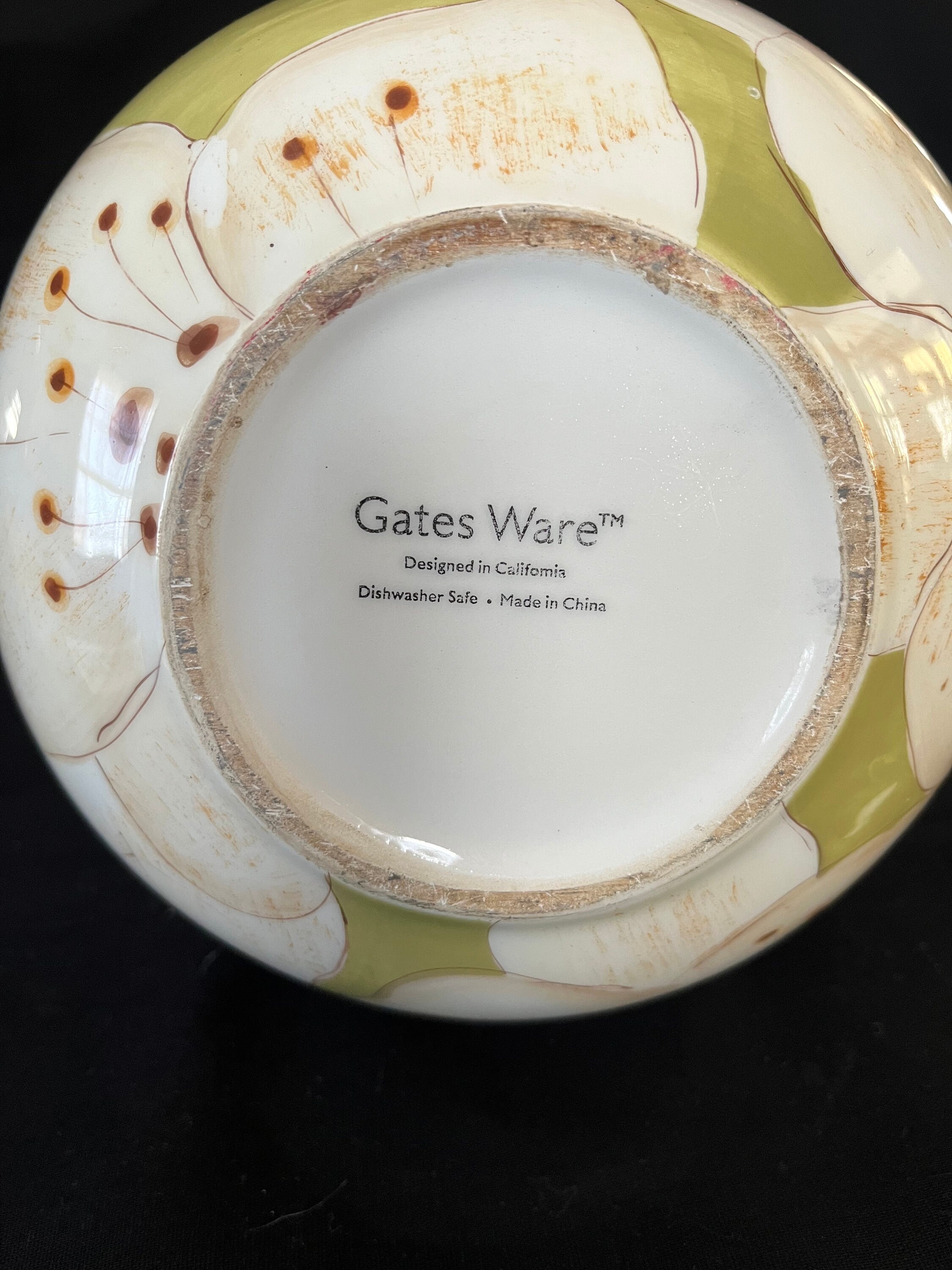 Gates Ware by Laurie Gates-cream Flowers on Green-large Pitcher - Etsy